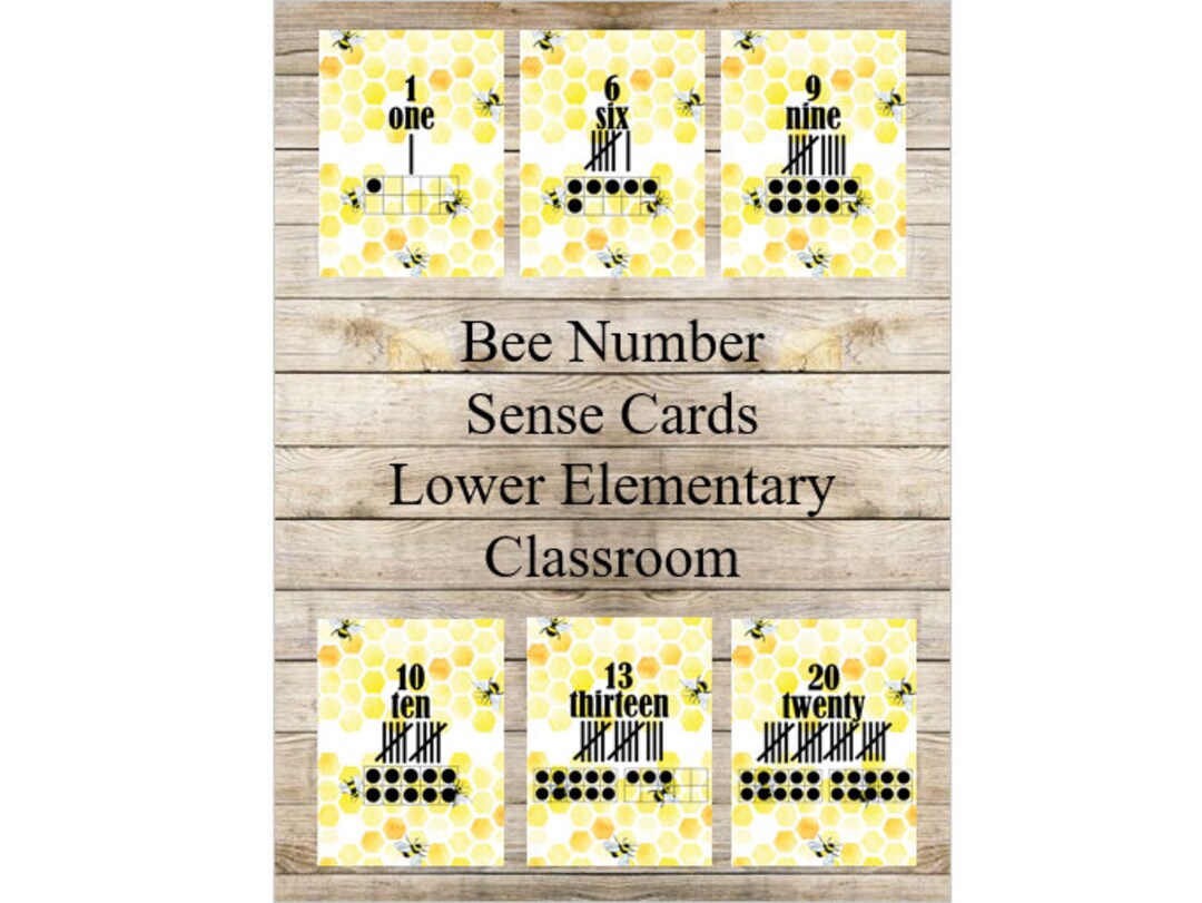 Lower Elementary Number Sense Cards Bee Classroom Decor Number Posters ...