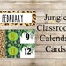 Jungle Classroom Theme Calendar Card Set Cards 1-31 and Months Calendar ...