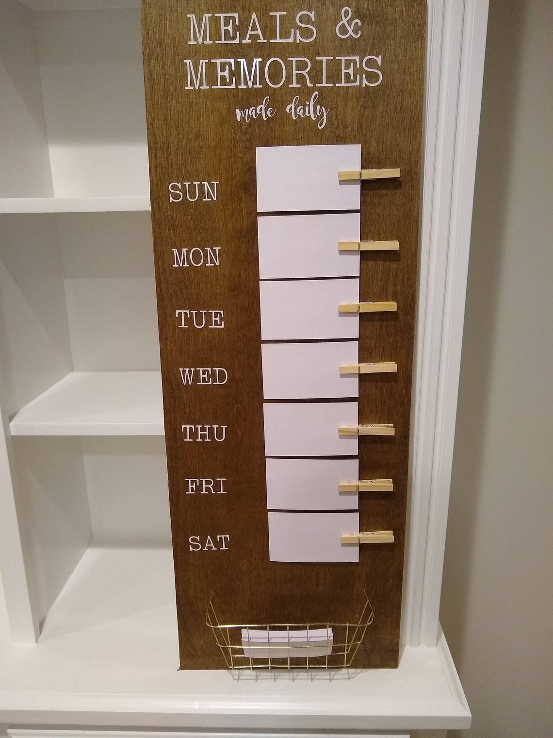 Weekly Menu Board Display With Basket and Digital Printable Meal Cards ...