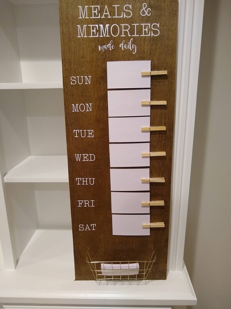 Weekly Menu Board Display With Basket and Digital Printable Meal Cards ...