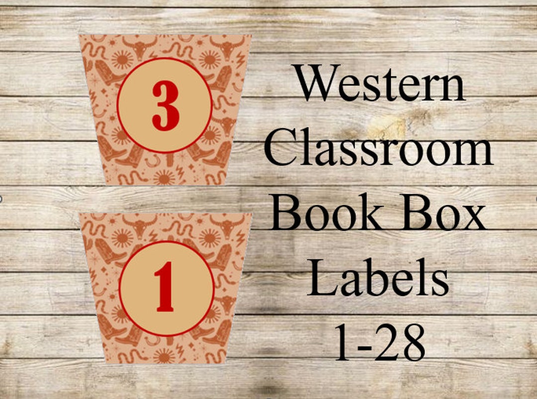 Book Box Labels Classroom Organization for Students Western Reading ...