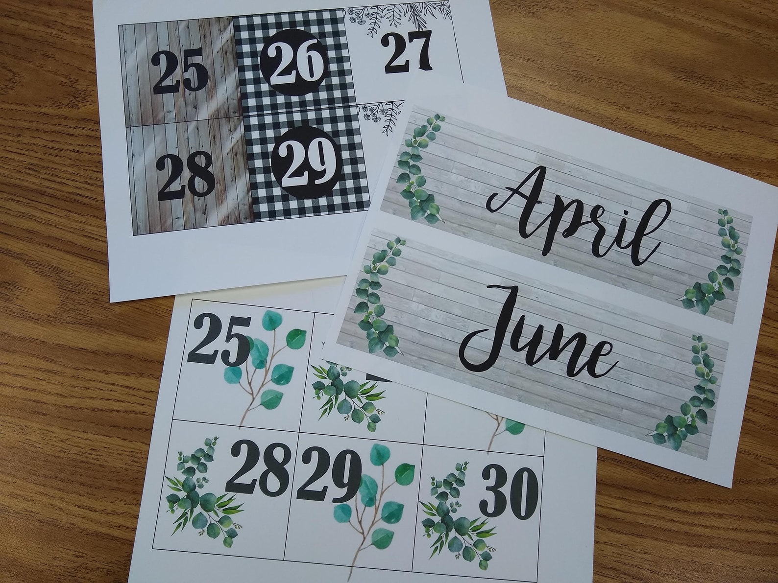 Farmhouse Classroom Calendar Cards Rustic Classroom Calendar | Etsy