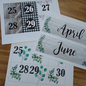 Farmhouse Classroom Calendar Cards Rustic Classroom Theme Bulletin ...