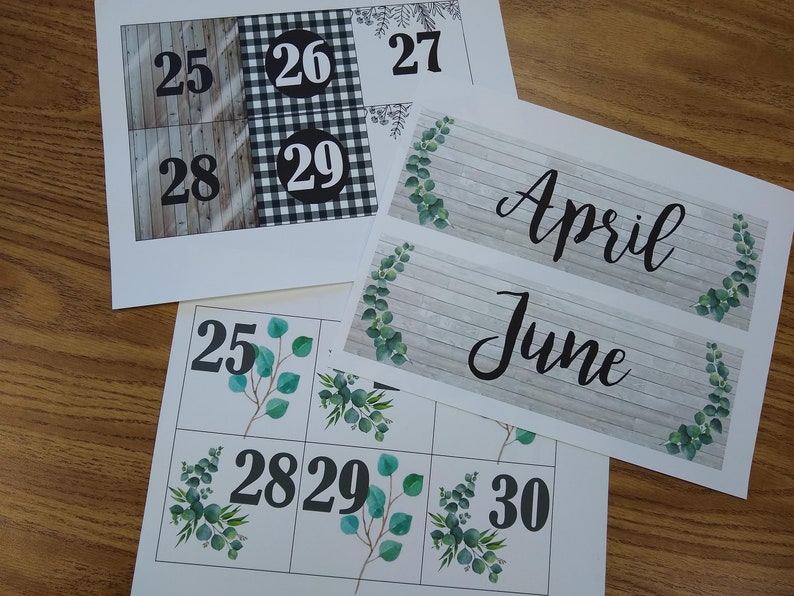 Farmhouse Classroom Calendar Cards Rustic Classroom Calendar - Etsy