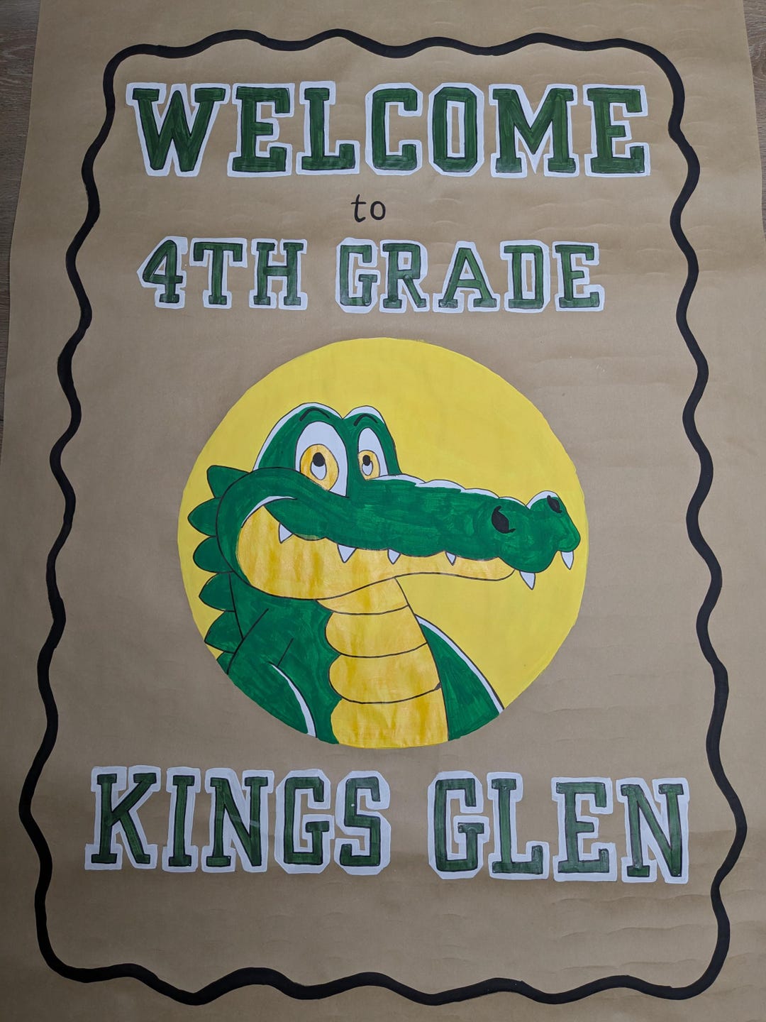 Custom Party Banner Brown Paper Banner Hand Painted Banner Welcome Back ...