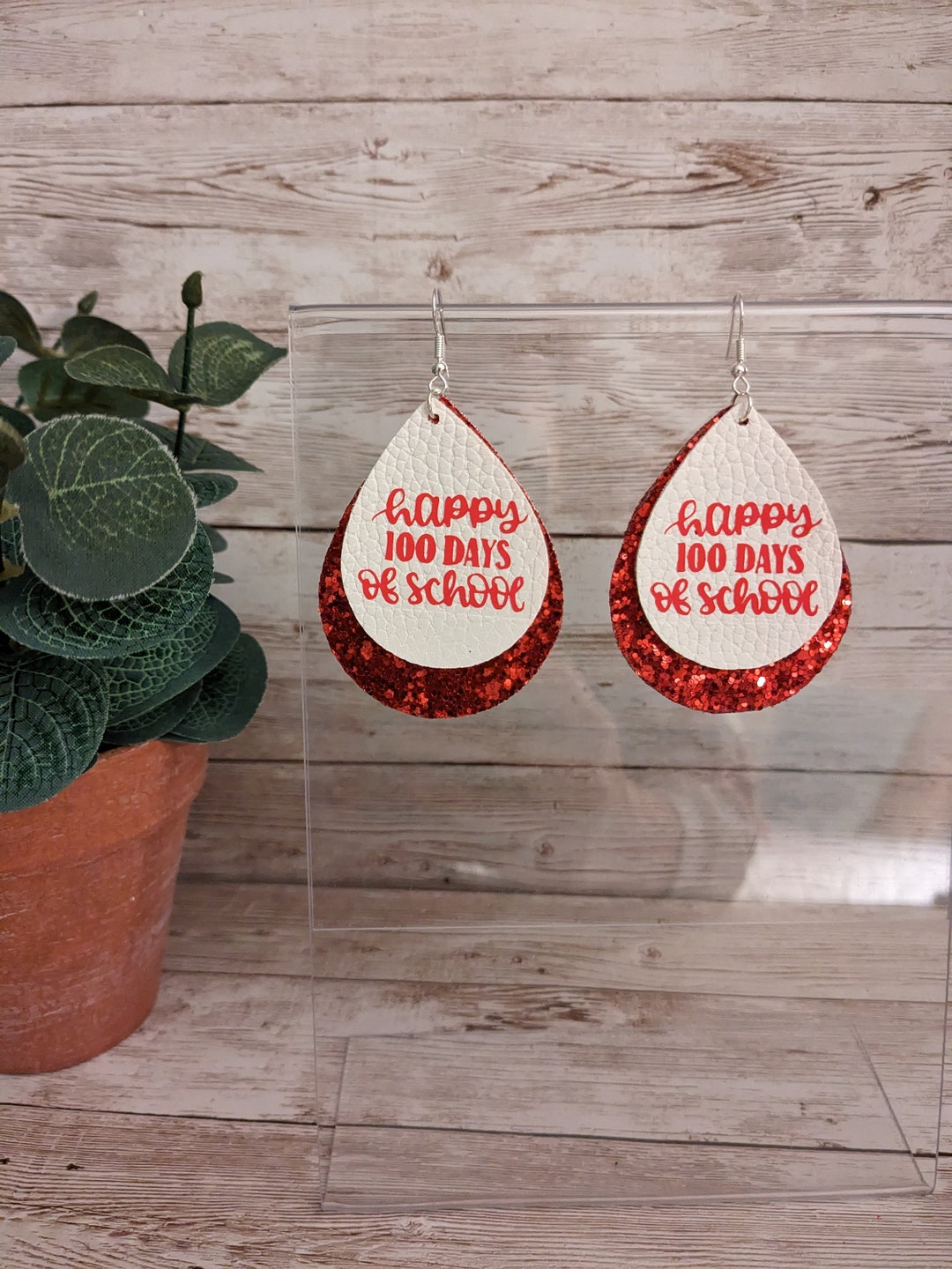 100th Day of School Earrings for Teachers 100 Days School Earrings ...