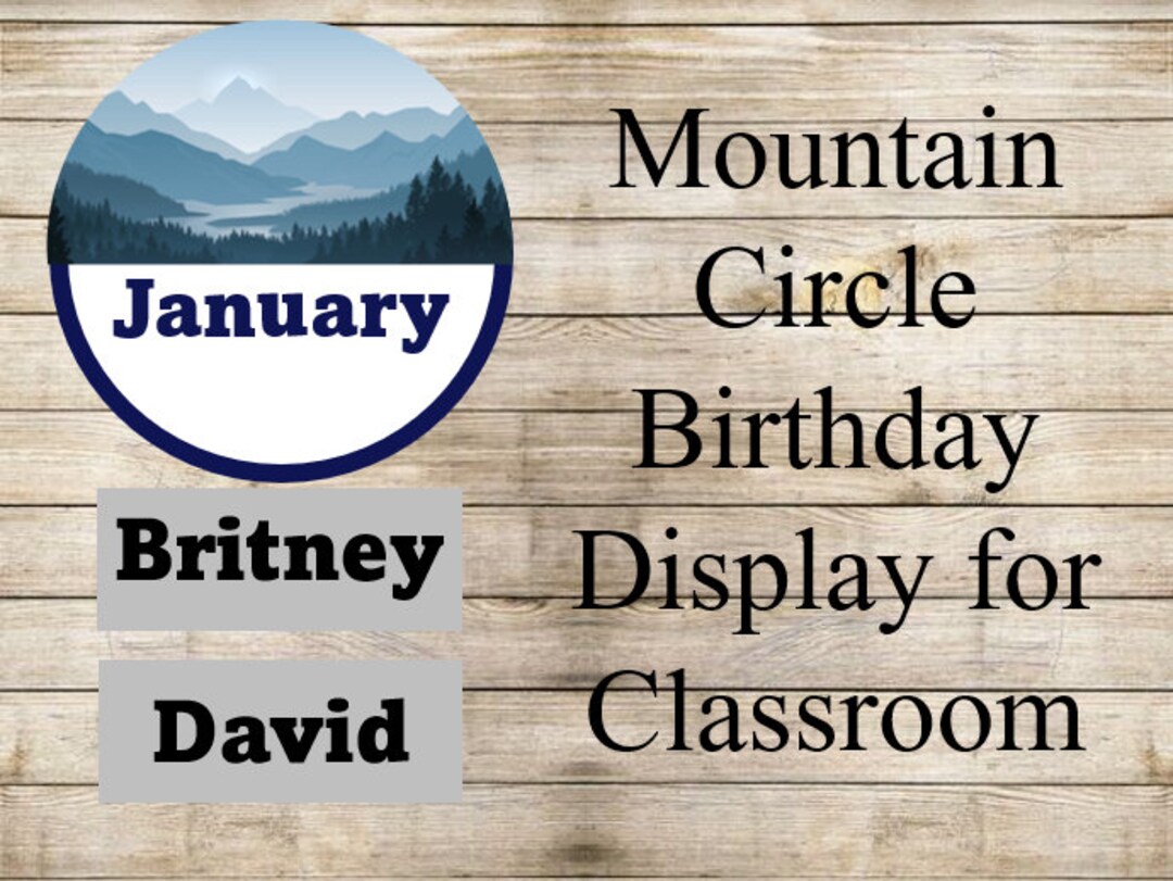 Round Birthday Display Bulletin Board Mountain Theme Classroom Decor ...
