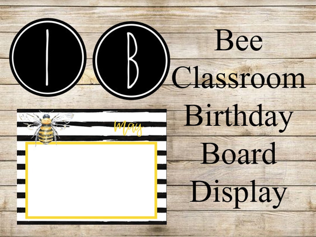 Classroom Decor Bee Birthday Bulletin Board Display Birthday Sign for ...