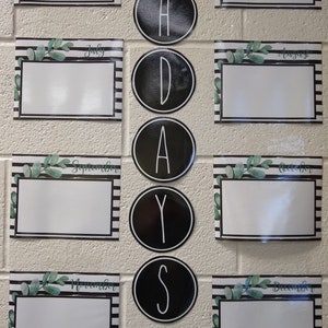 Farmhouse Classroom Decor Black & White Birthday Bulletin Board Display ...