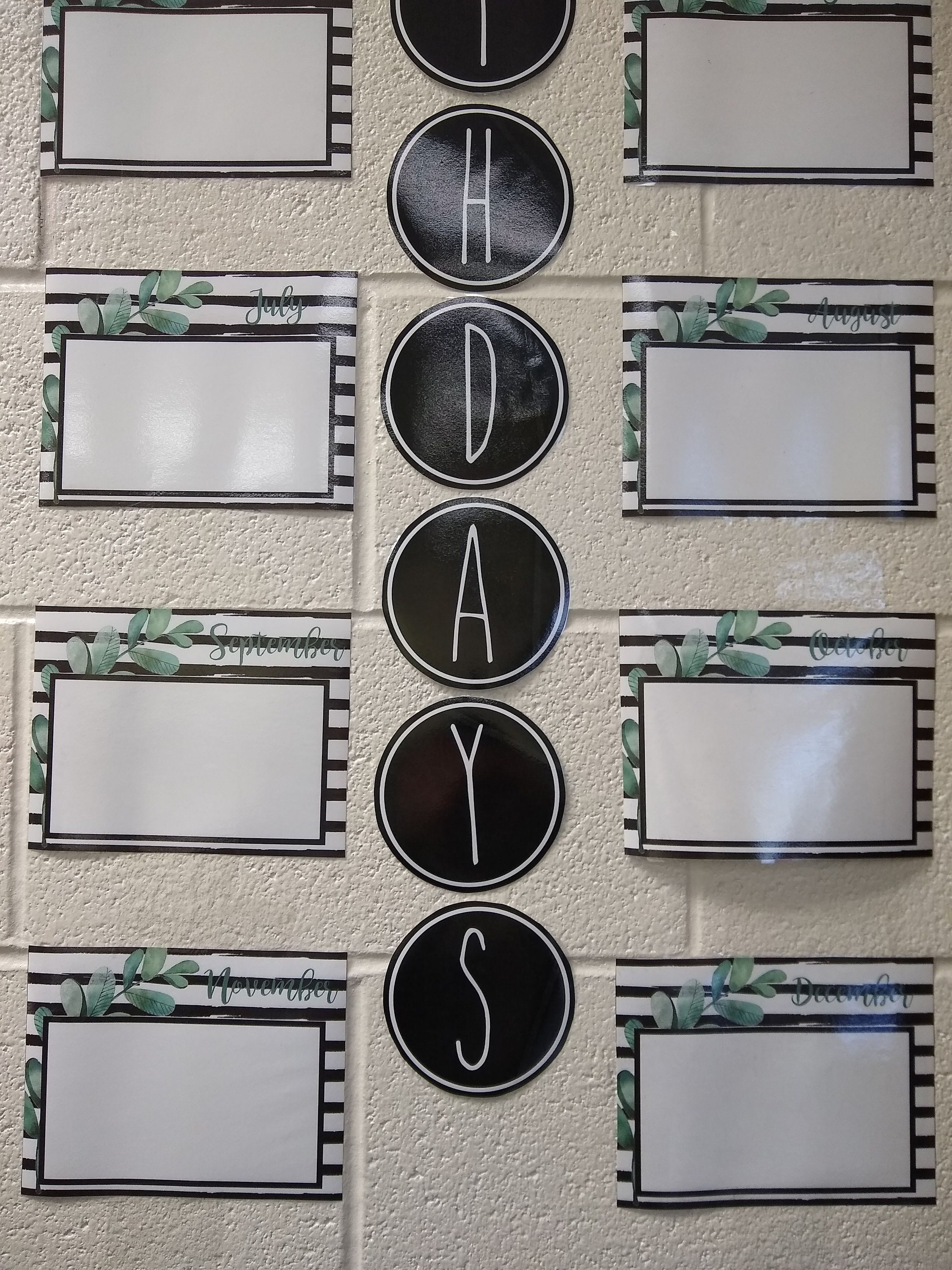 Farmhouse Classroom Decor Black & White Birthday Bulletin Board Display ...