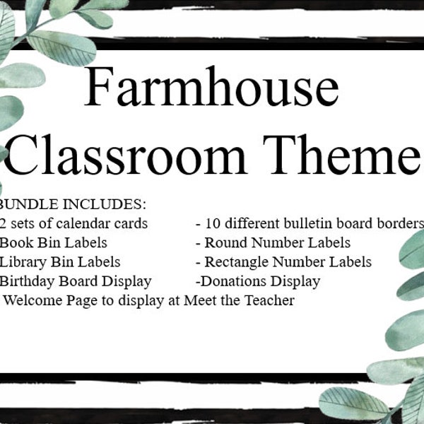 Farmhouse Classroom - Etsy