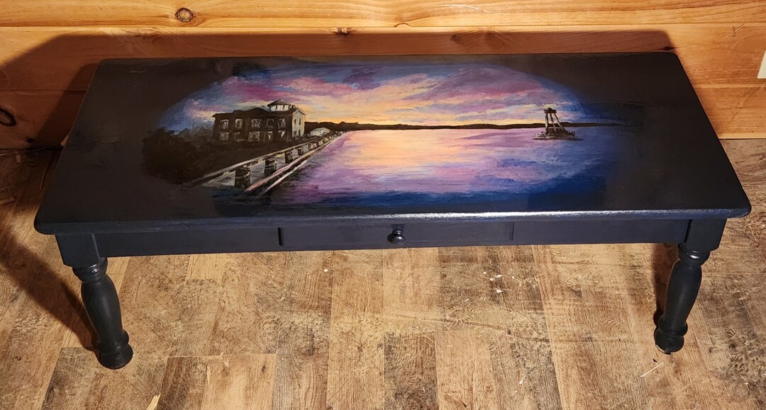 Artistic Lighthouse Sunset Coffee Table - Etsy