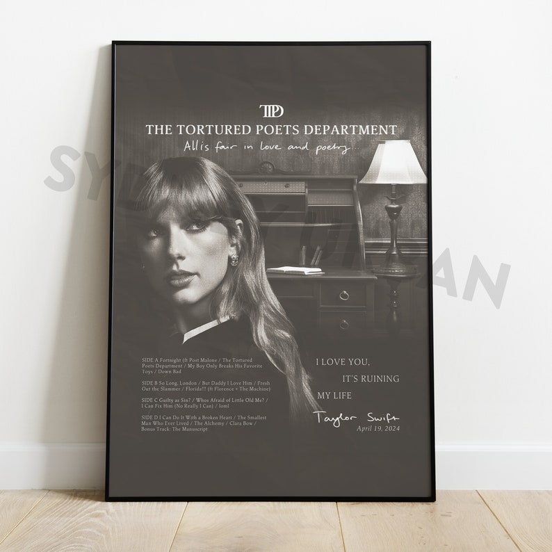 The Tortured Poets Department Taylor Swift Fan Art DIGITAL Poster Print ...