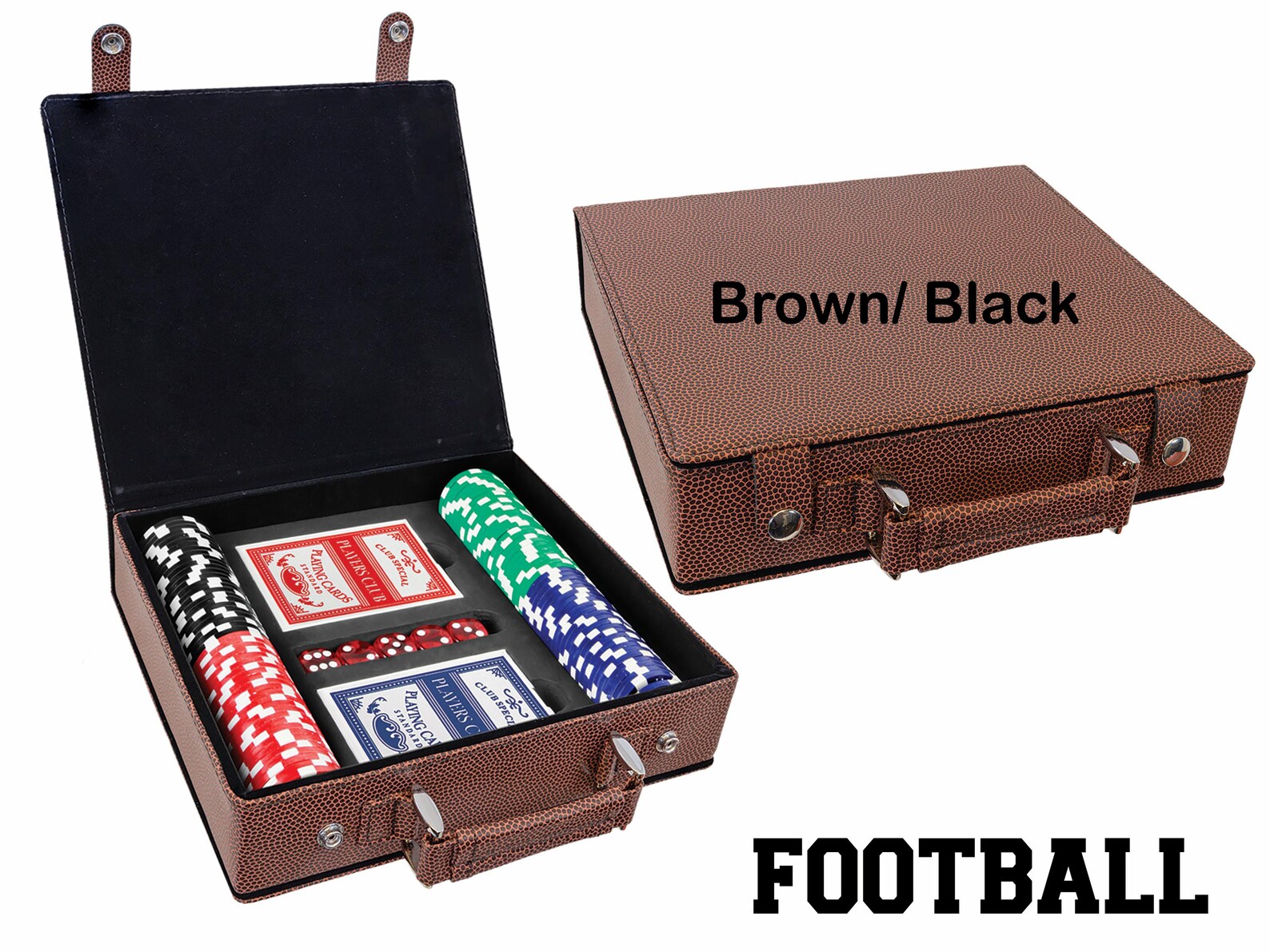 100 Piece Poker Chip Set With Personalized Case, Includes 2 Decks of ...