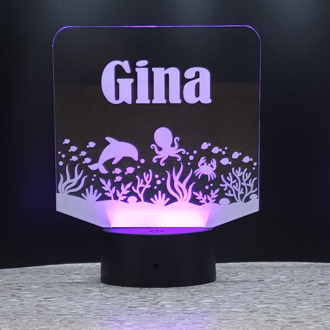 Personalized Under the Sea Themed LED Light With Remote, Acrylic Custom ...