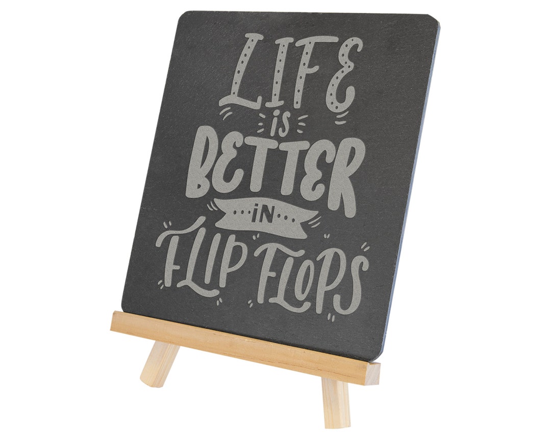 Personalized Slate Sign With Wood Easel, Custom Laser Engraved Slate ...