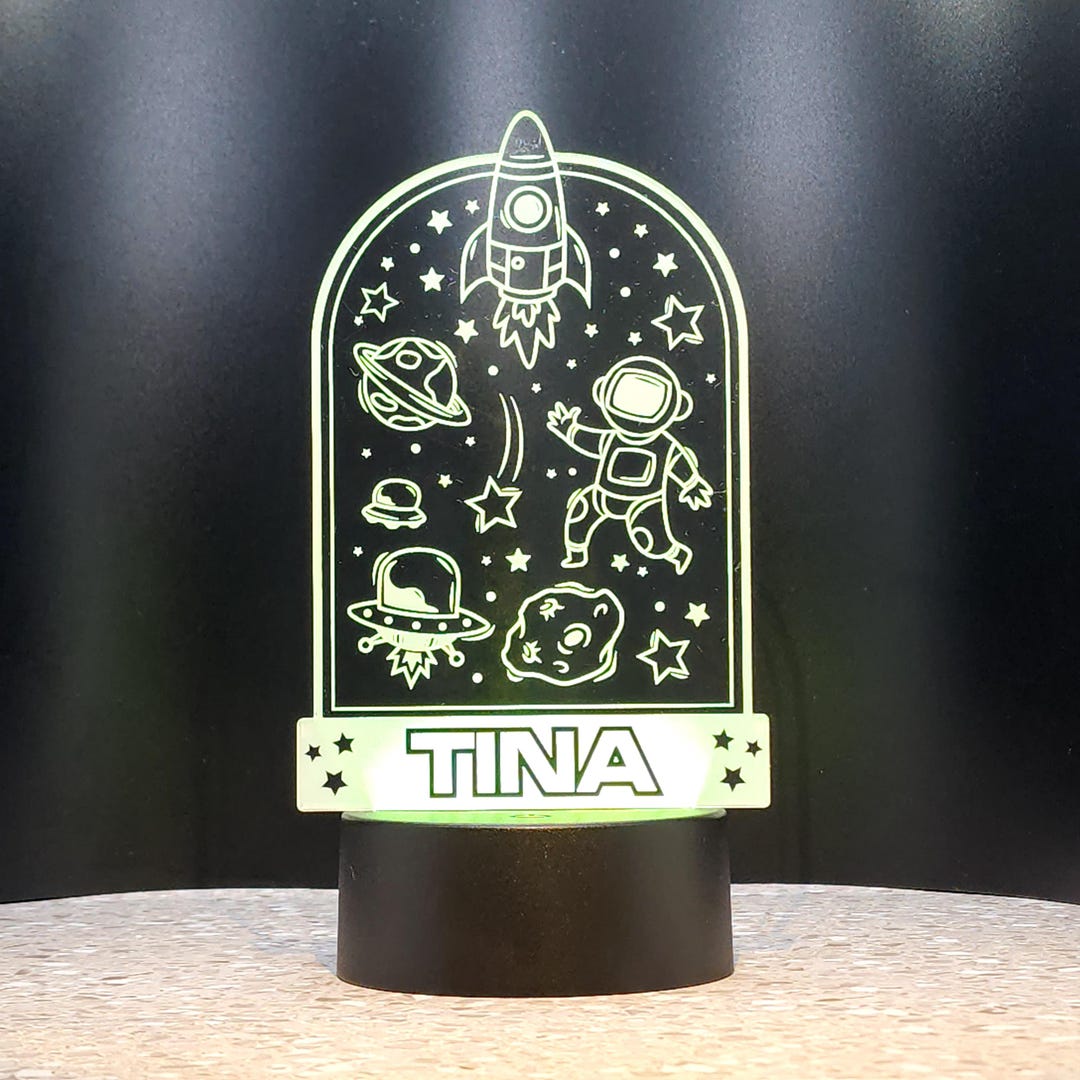 Personalized Outer Space Light Name Custom Spaceship LED Space Room ...