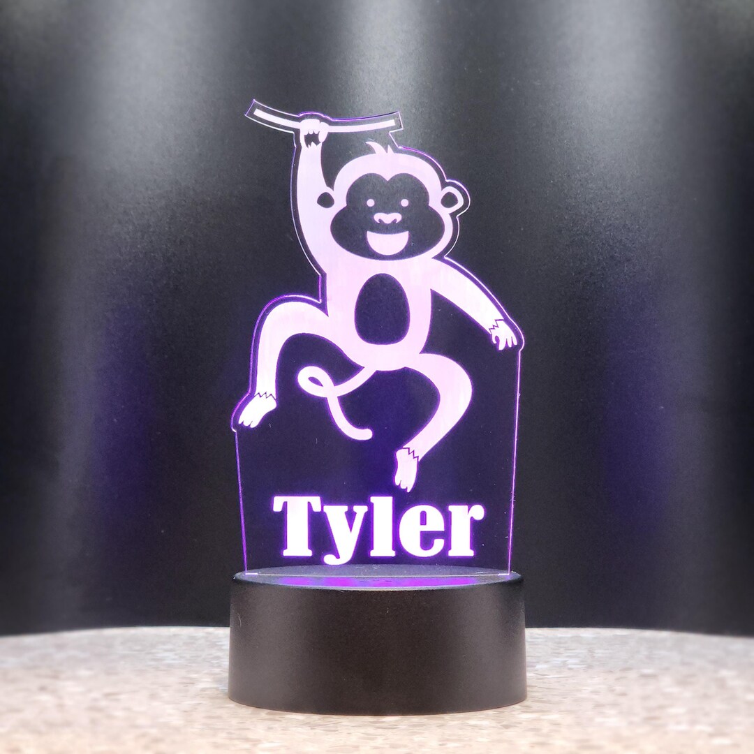 Personalized Monkey Light With Remote, Cute Monkey Night Light for Kids ...