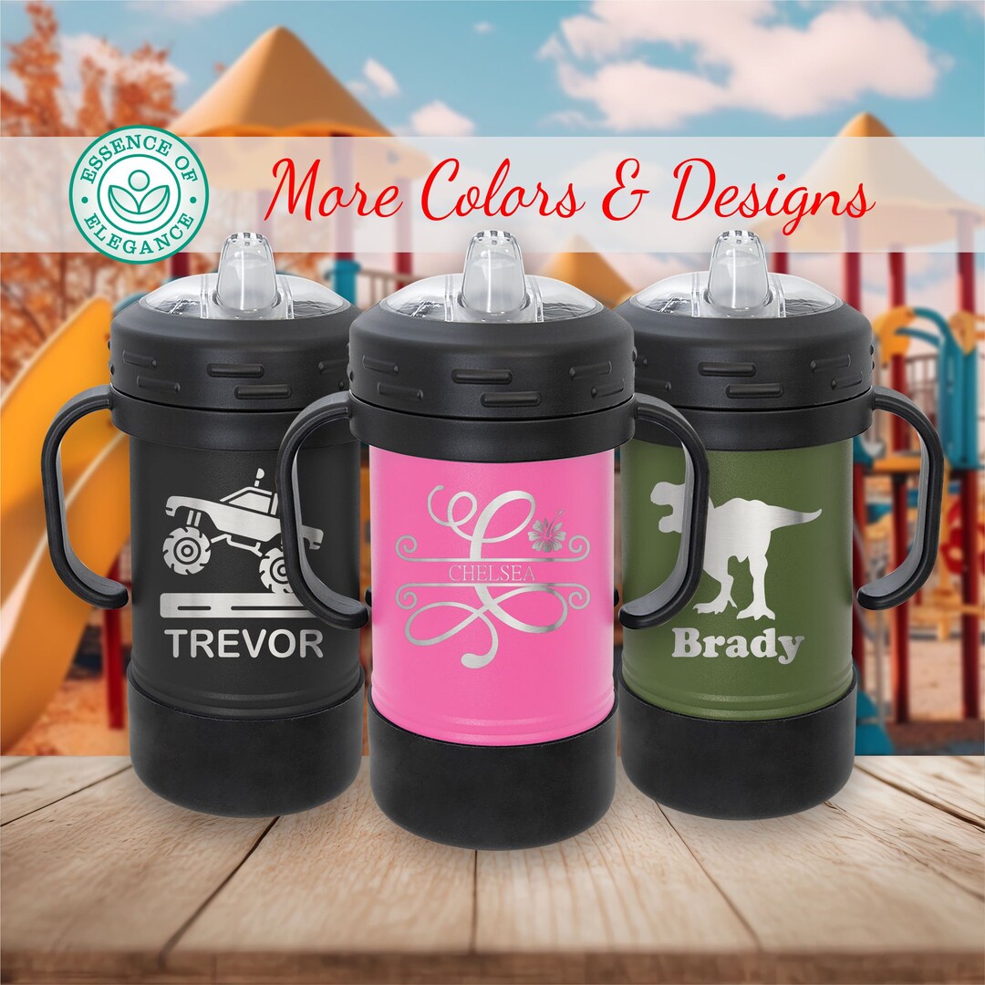 10oz Insulated Sippy Cup With Removable Handles, Personalized Sippy Cup ...