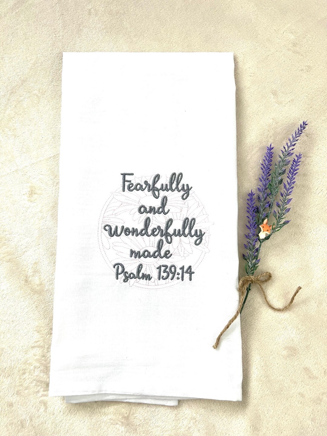 Tea Towel, Embroidered, Bible Verse, Scripture, Christian Encouragement ...