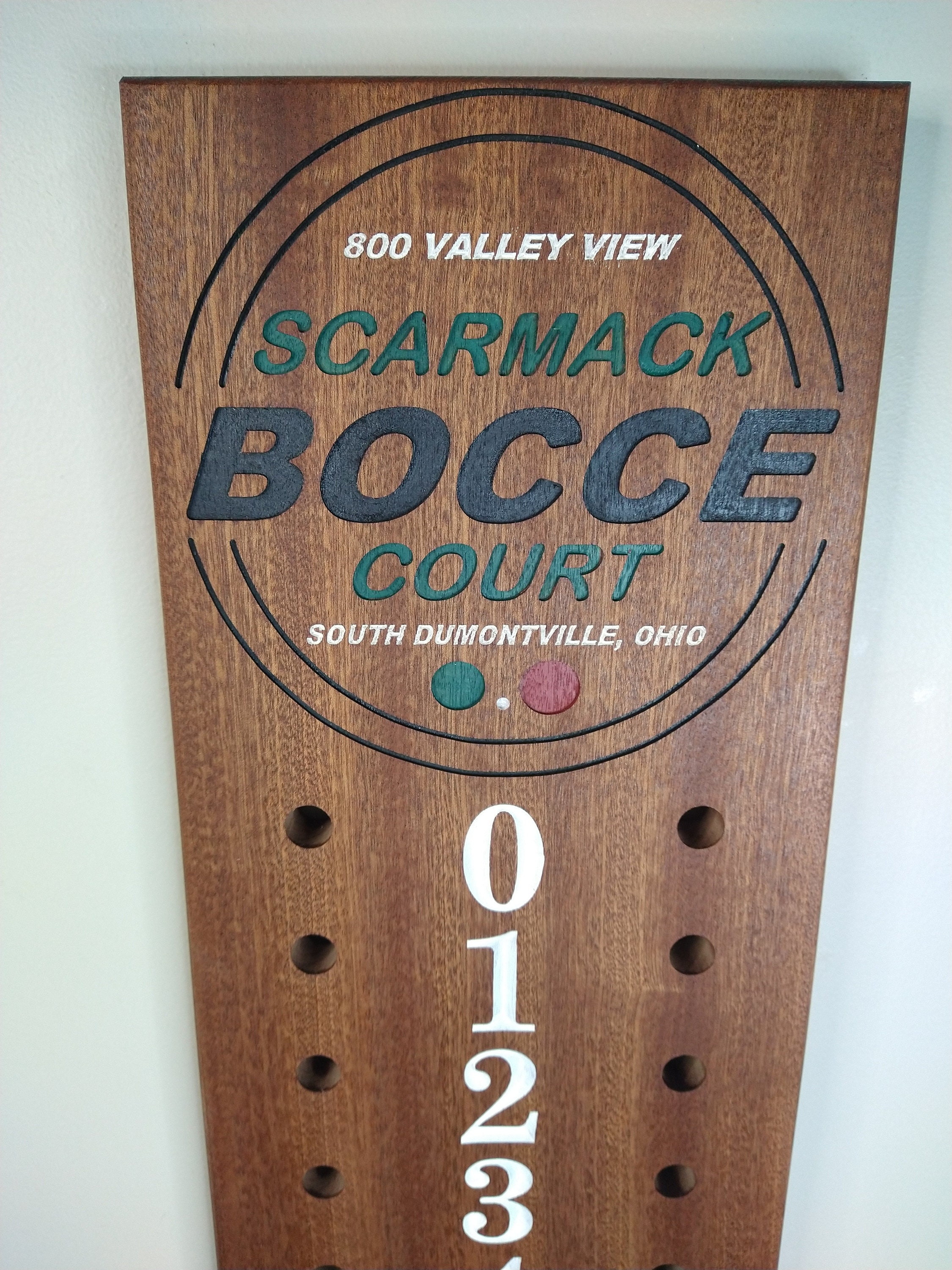 Personalized Bocce Scoreboard Custom Logo Engraved XL Size Stylish ...