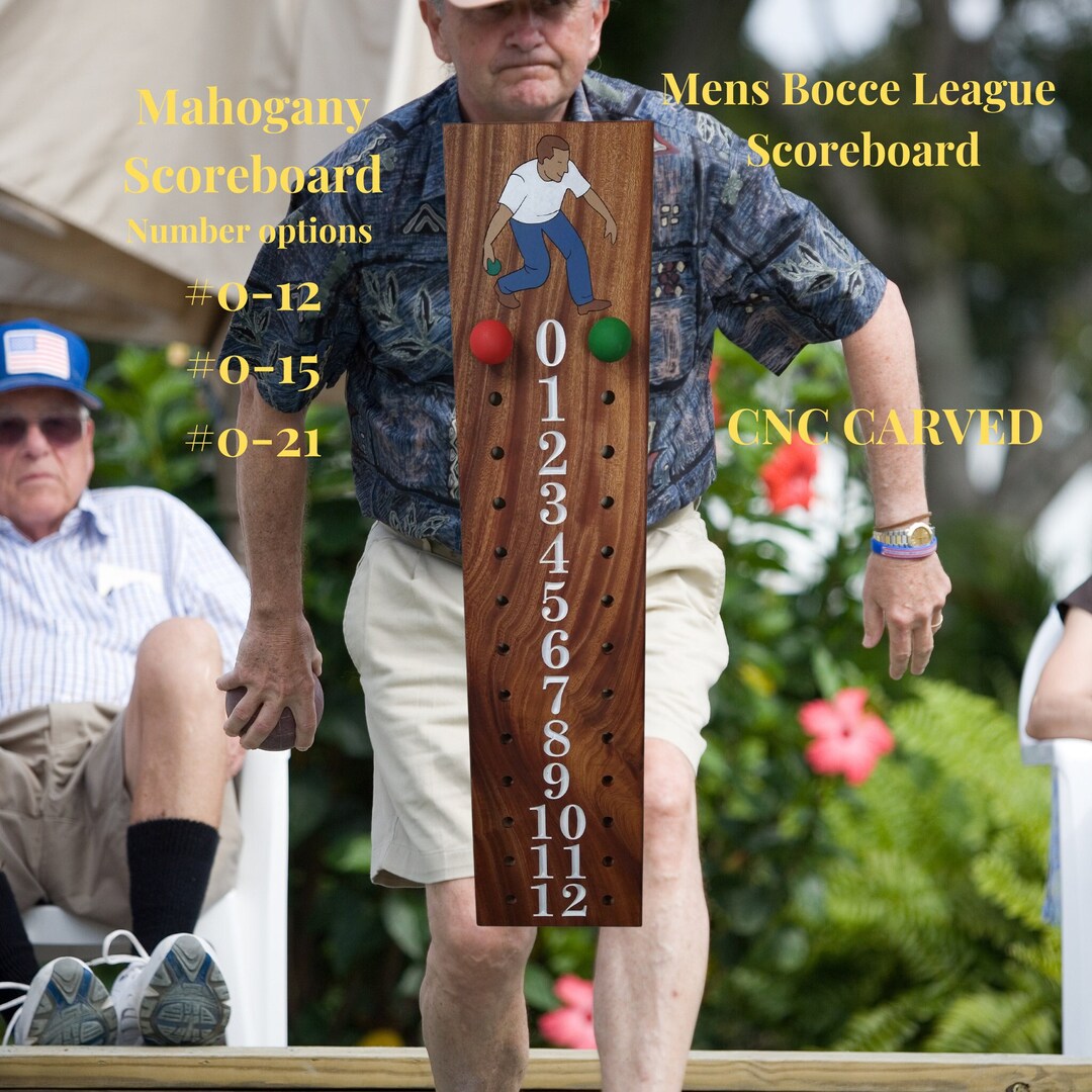 Bocce Scoreboard | Extra Large Size | Made From Beautiful Mahogany Wood ...