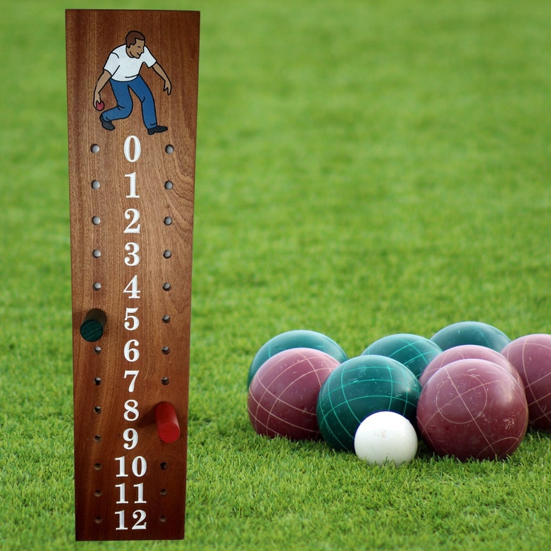 Large Mahogany Bocce Scoreboard: CNC Carved Player Image - Etsy