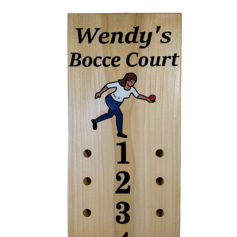 Personalized Bocce Scoreboard: Engraved Mahogany. - Etsy