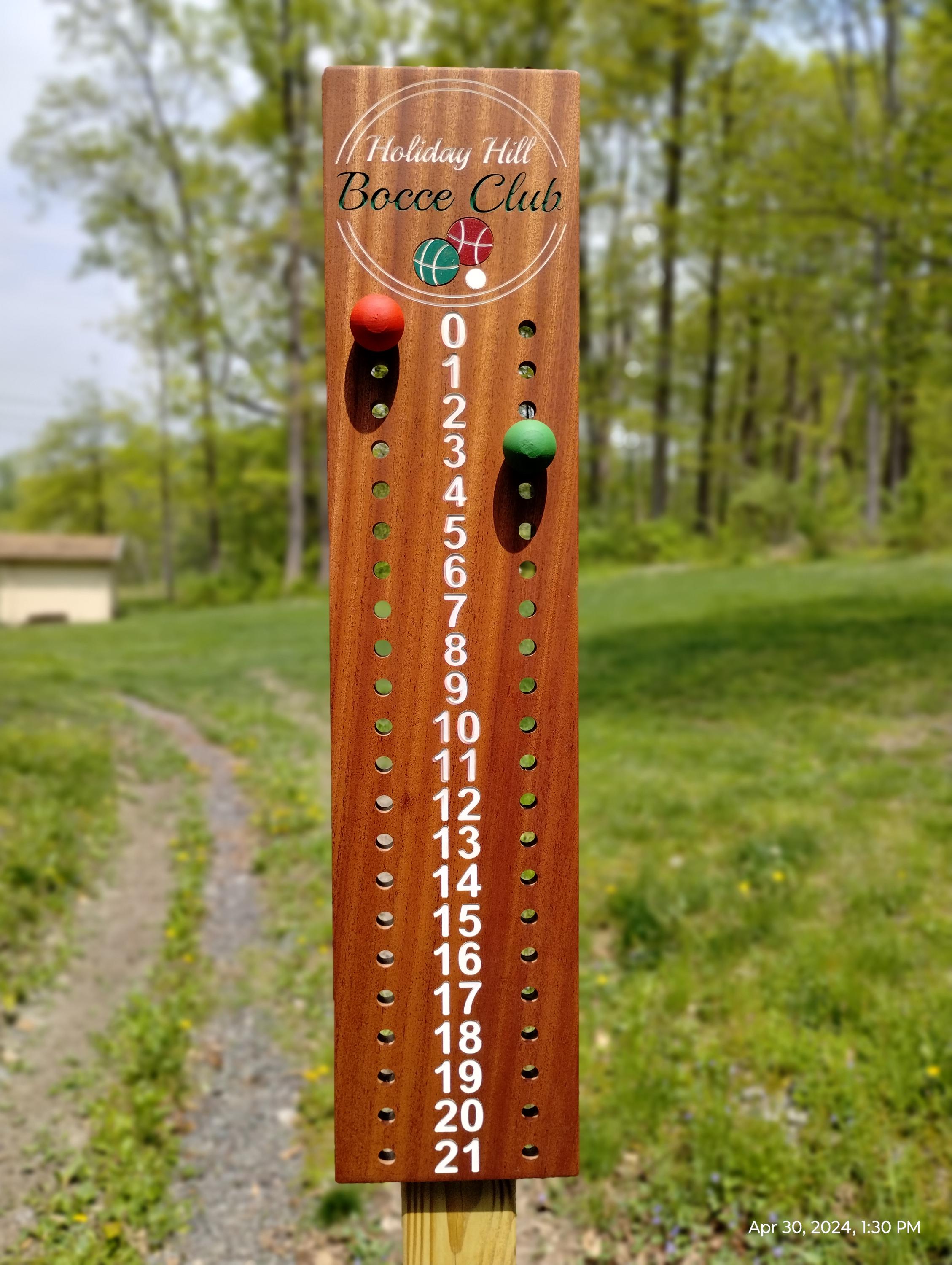 Personalized Bocce Scoreboard: Engraved Family Name, Teak Oil Finish - Etsy