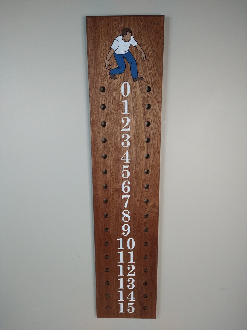 Large Mahogany Bocce Scoreboard: CNC Carved Player Image - Etsy
