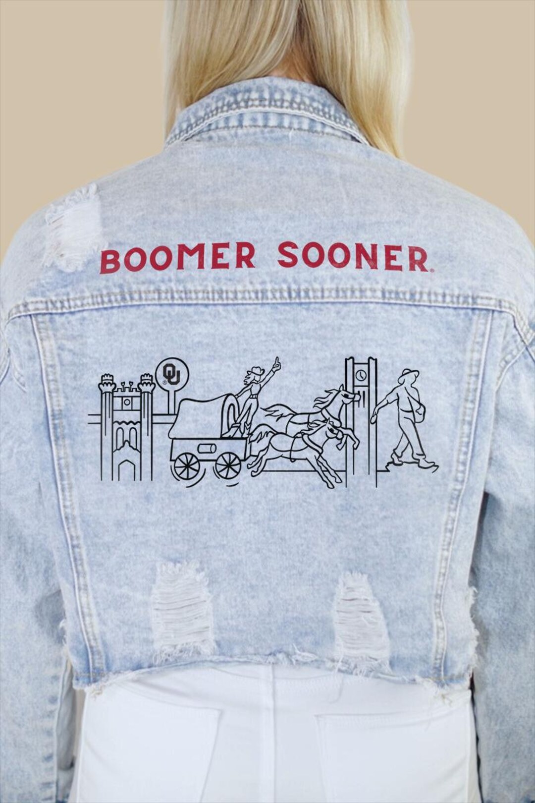 University of Oklahoma Campus Classic Denim Jacket - Etsy