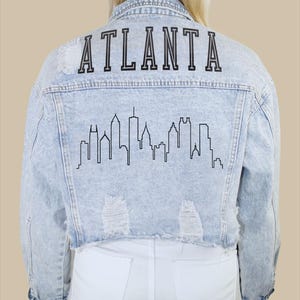 Atlanta Skyline Denim Jacket - Etsy