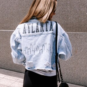 Atlanta Skyline Denim Jacket - Etsy