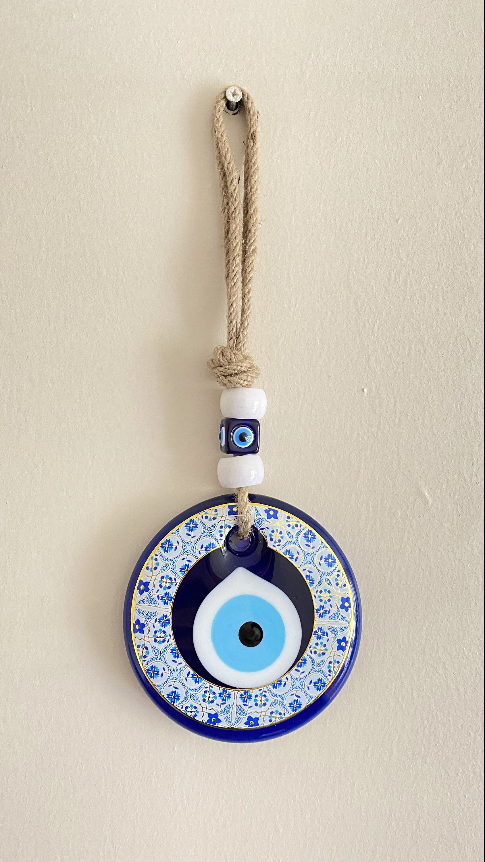 Stain Glass Round Blue Nazar Amulet Christmas Ornament Eye | Etsy