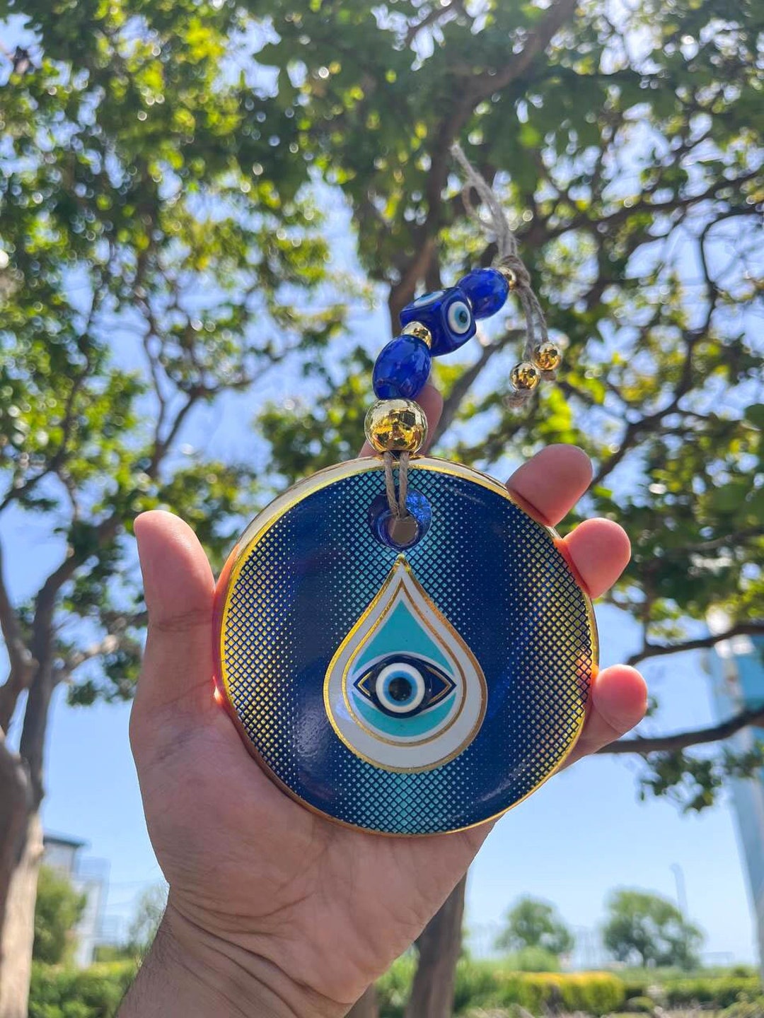 Evil Eye Wall Hanging,glass Evil Eye Wall Charm,home Decor, Home Gift ...