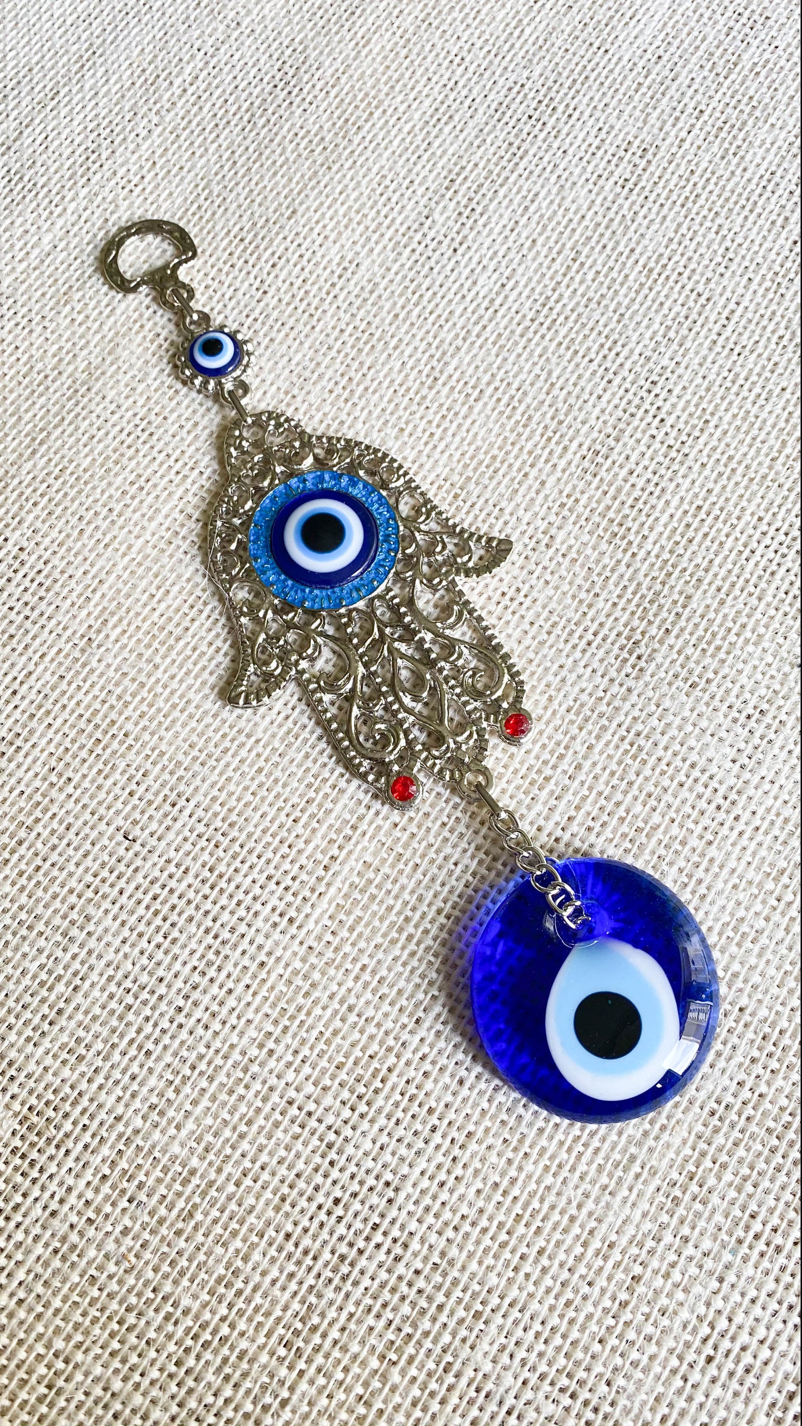 Hamsa Hand of Fatima Evil Eye Protection Charm Wall Hanging Decor ...