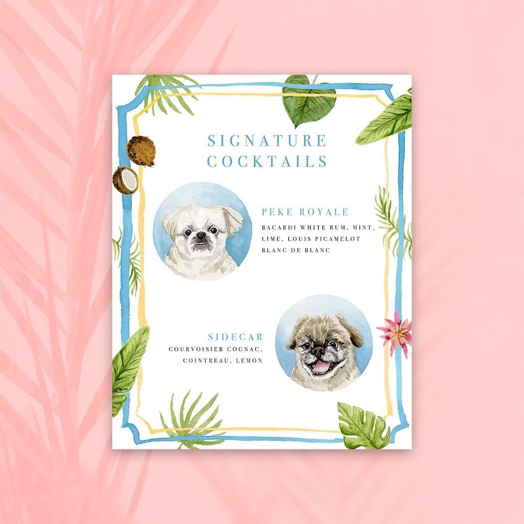 Signature Drinks Menu *WITH PETS* - Etsy