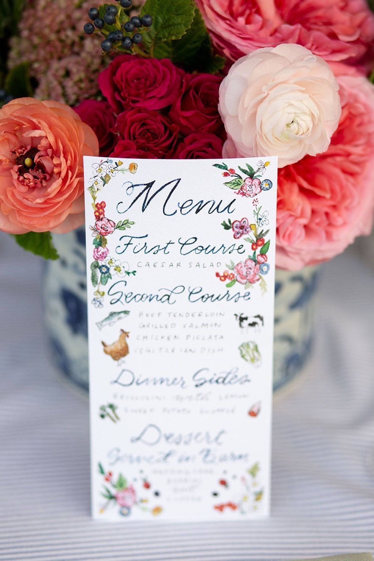 Watercolor Wedding Menu - Etsy