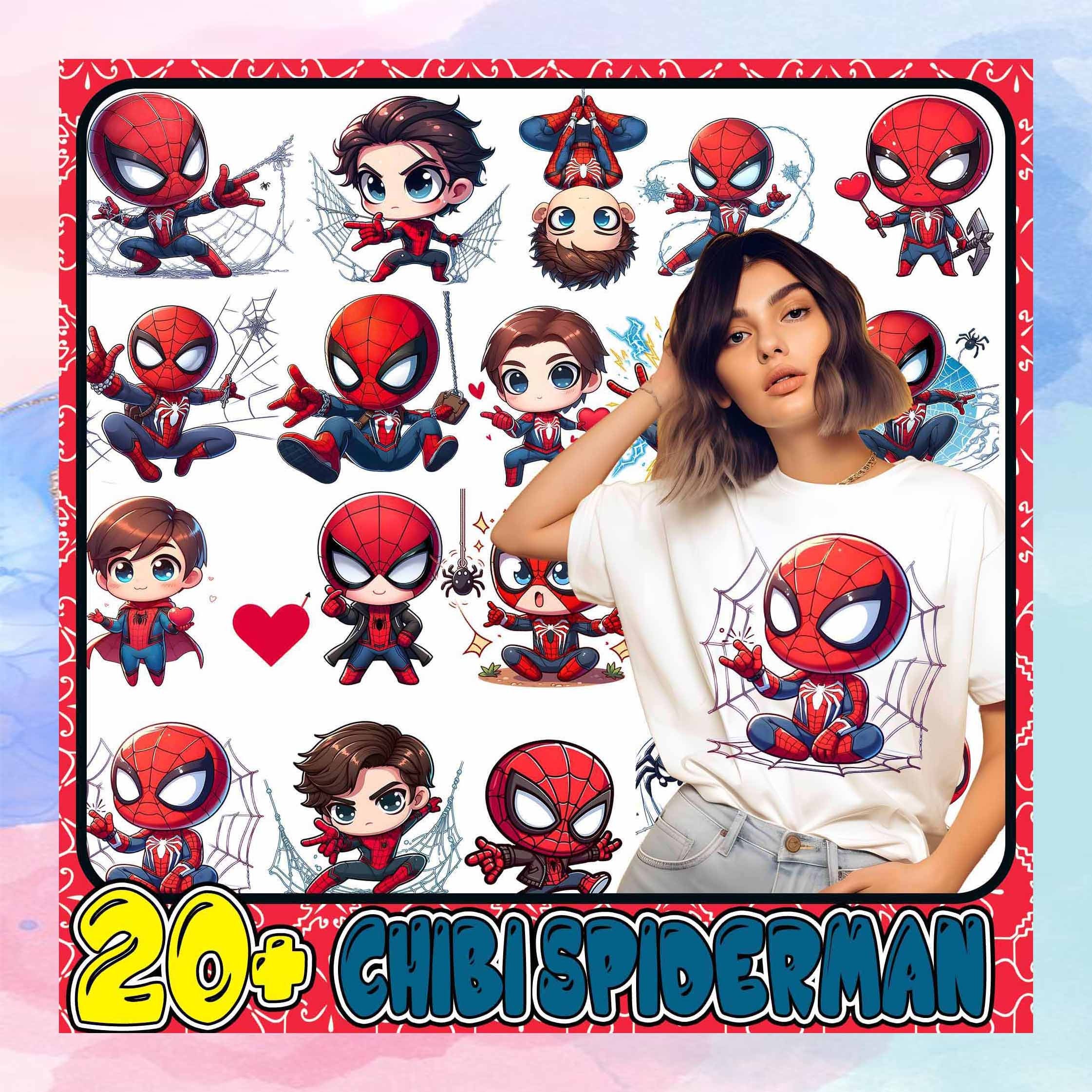 Mega Chibi Spiderman SVG, Superhero Svg, High Quality Layered Files ...
