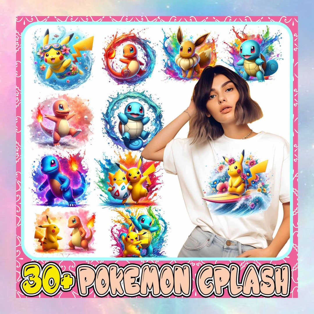 Splash Pokemon Svg Bundle Layered Item, Pokemon Sublimation Png ...