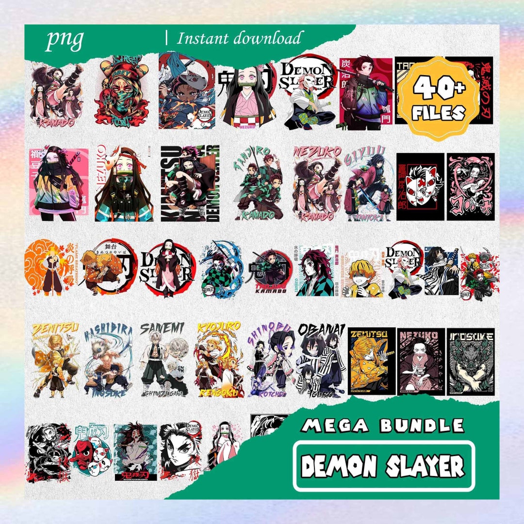 DEMON SLAYER Anime T-shirt Design Bundle, Tanjiro, Nezuko, Zenitsu ...