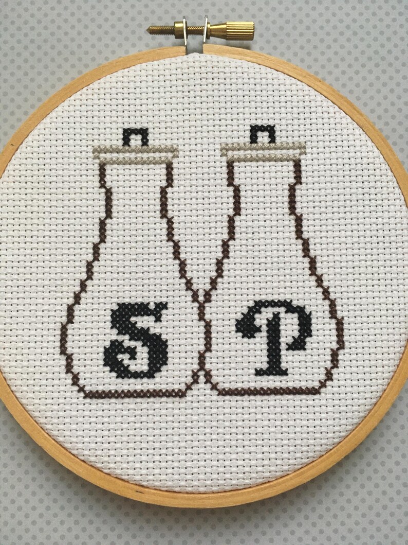 Salt & Pepper Shakers Cross Stitch Pattern, Instant Digital Download ...