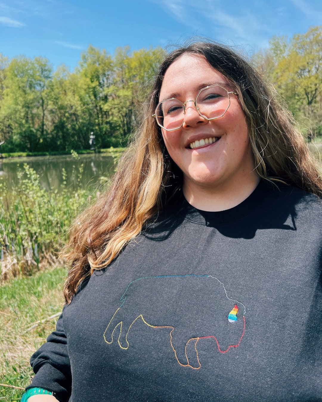 Rainbow Buffalo Outline Crewneck | Buffalo Pride | Gay Pride | Lesbian ...