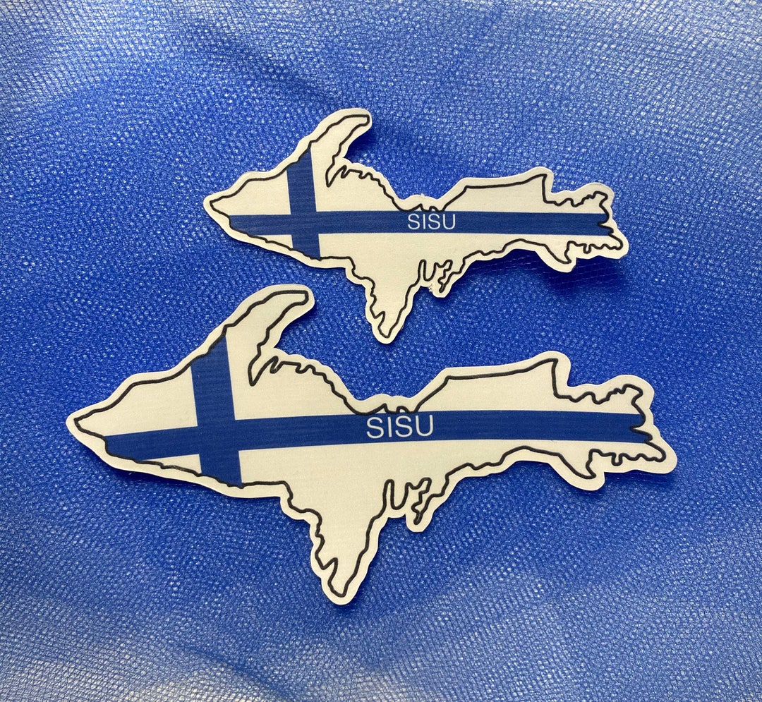 UP Michigan Sisu/finnish Flag Sticker - Etsy