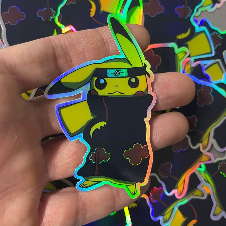 Stickers Pikatachi Holographic Sticker Itachi Naruto x Pikachu Pokemon ...