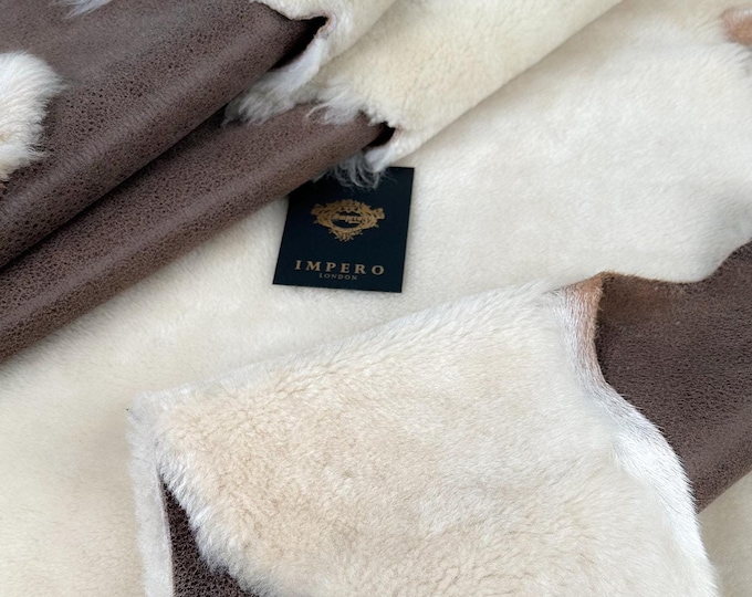 Genuine Tobacco Tan Merino Sheepskin Double Faced Natural Shearling for ...