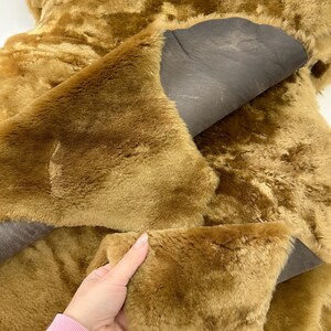 Genuine Tobacco Tan Merino Sheepskin Double Faced Natural Shearling for ...