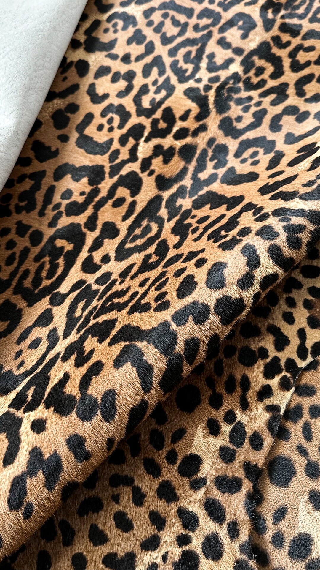 Genuine Luxury Leopard Print Calf Leather Hair on Hide Animal Print Rug ...