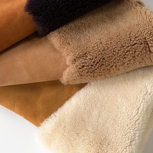 Genuine Cream Tan Sheepskin Shearling Fur Upholstery Thick Chunky Hide ...