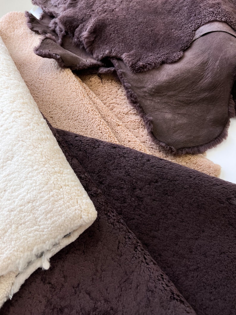Genuine Australian Sheepskin Chocolate Brown Mocha Boucle Fabric for ...